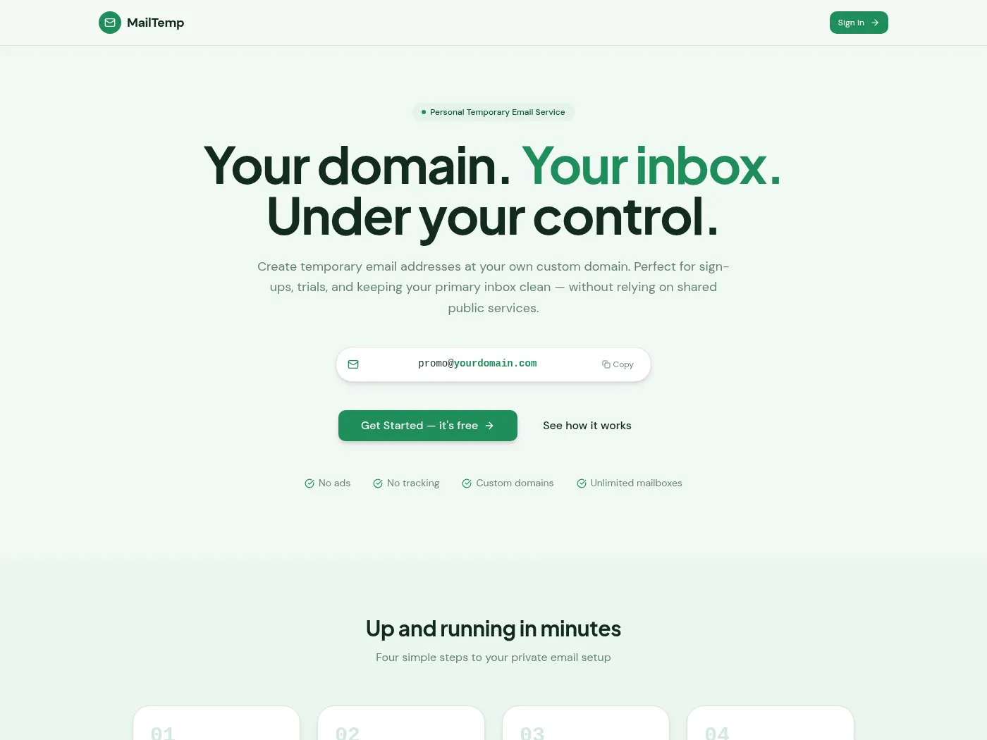 Personal MailTemp Web