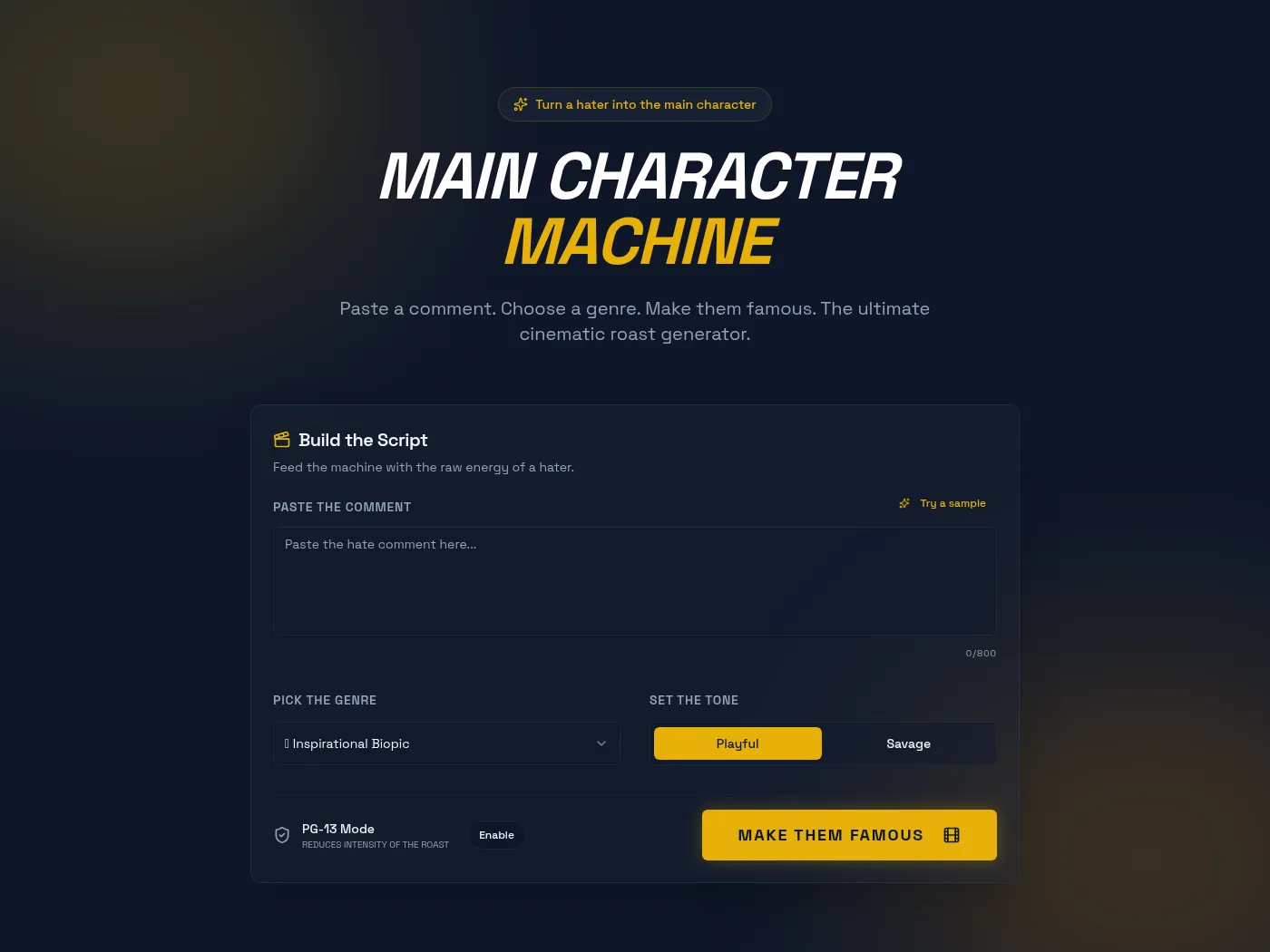 Main Character Machine