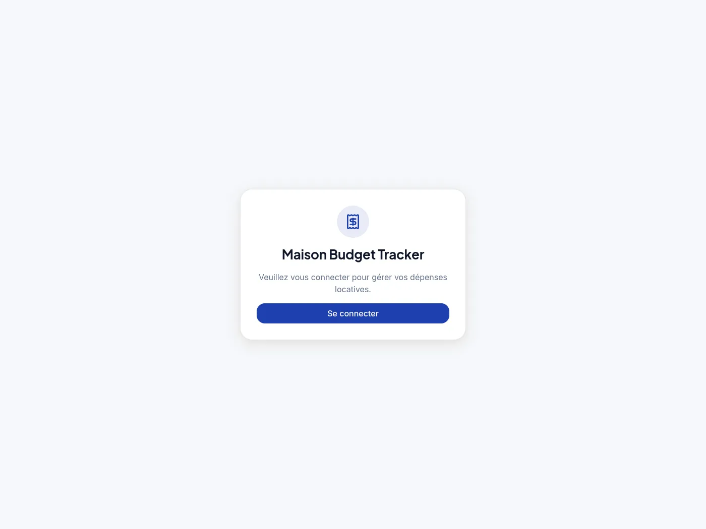 Maison Budget Tracker