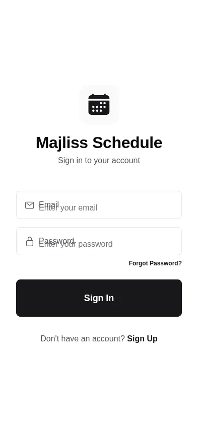Majliss Schedule