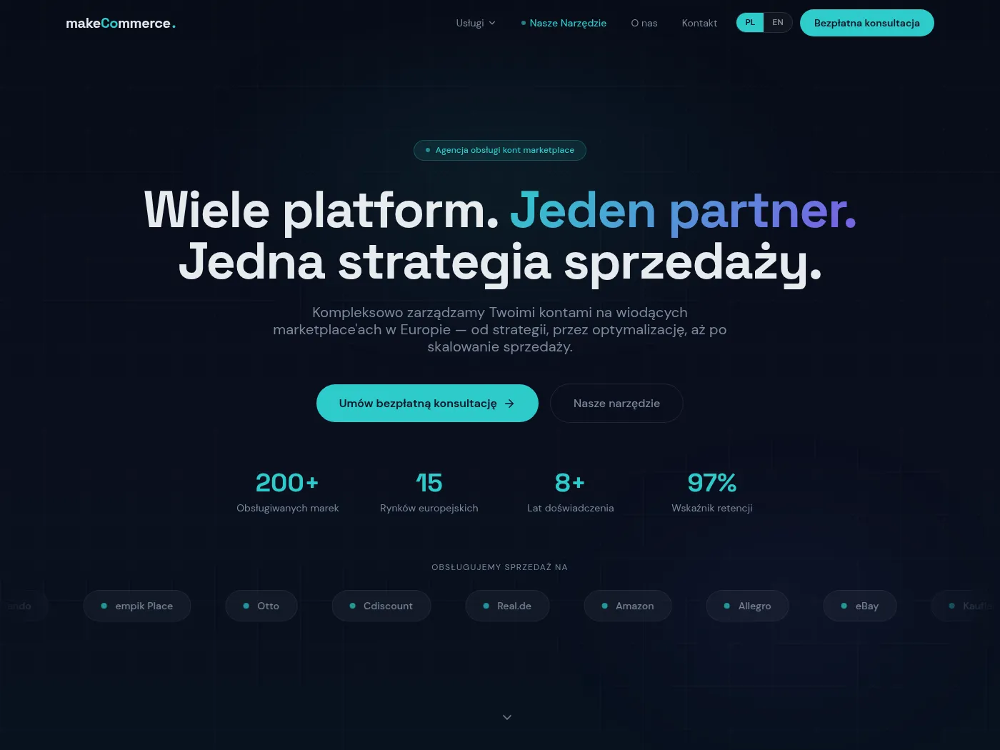 makeCommerce Agency Site