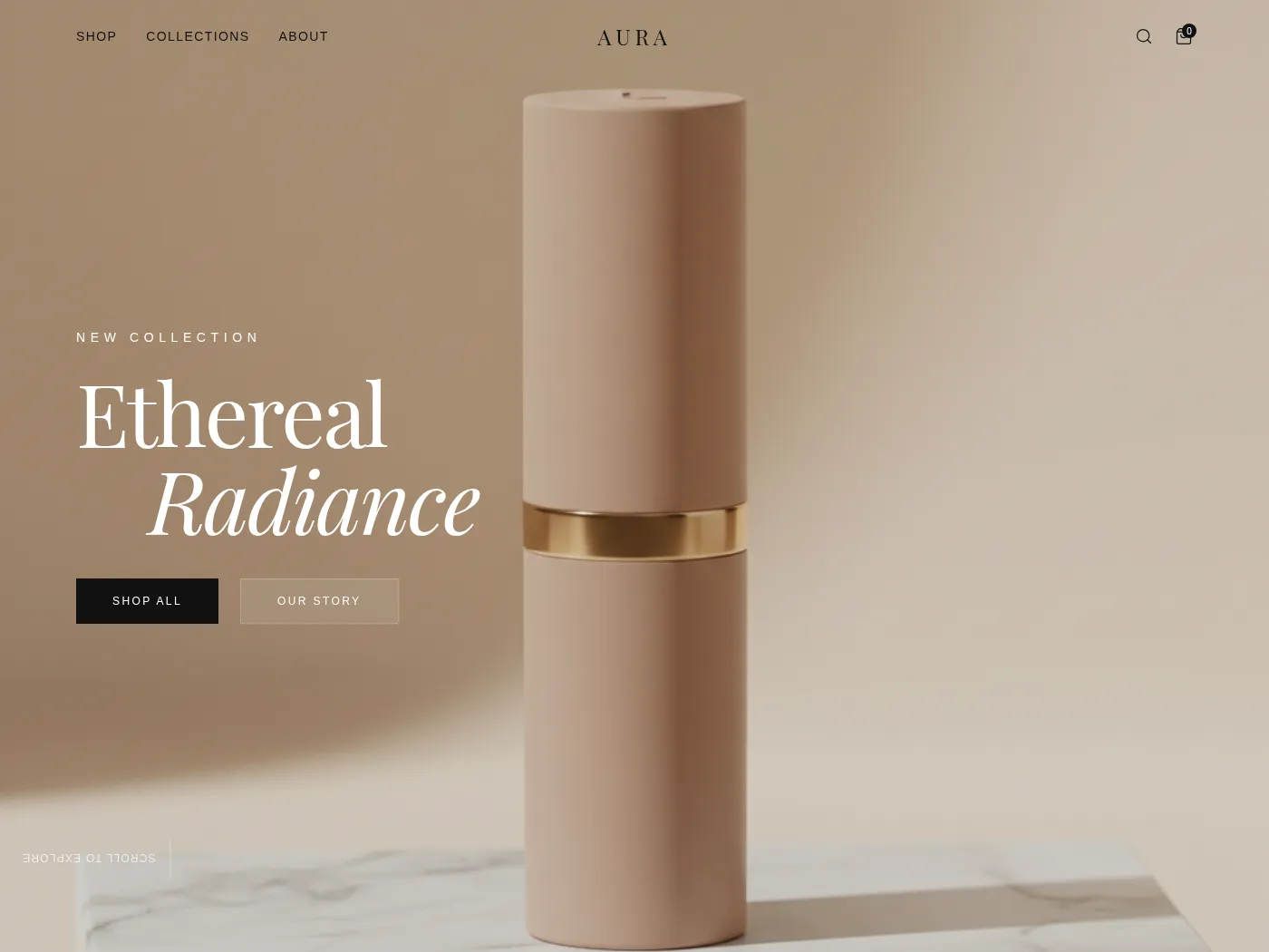 Minimalist Makeup Brand Site