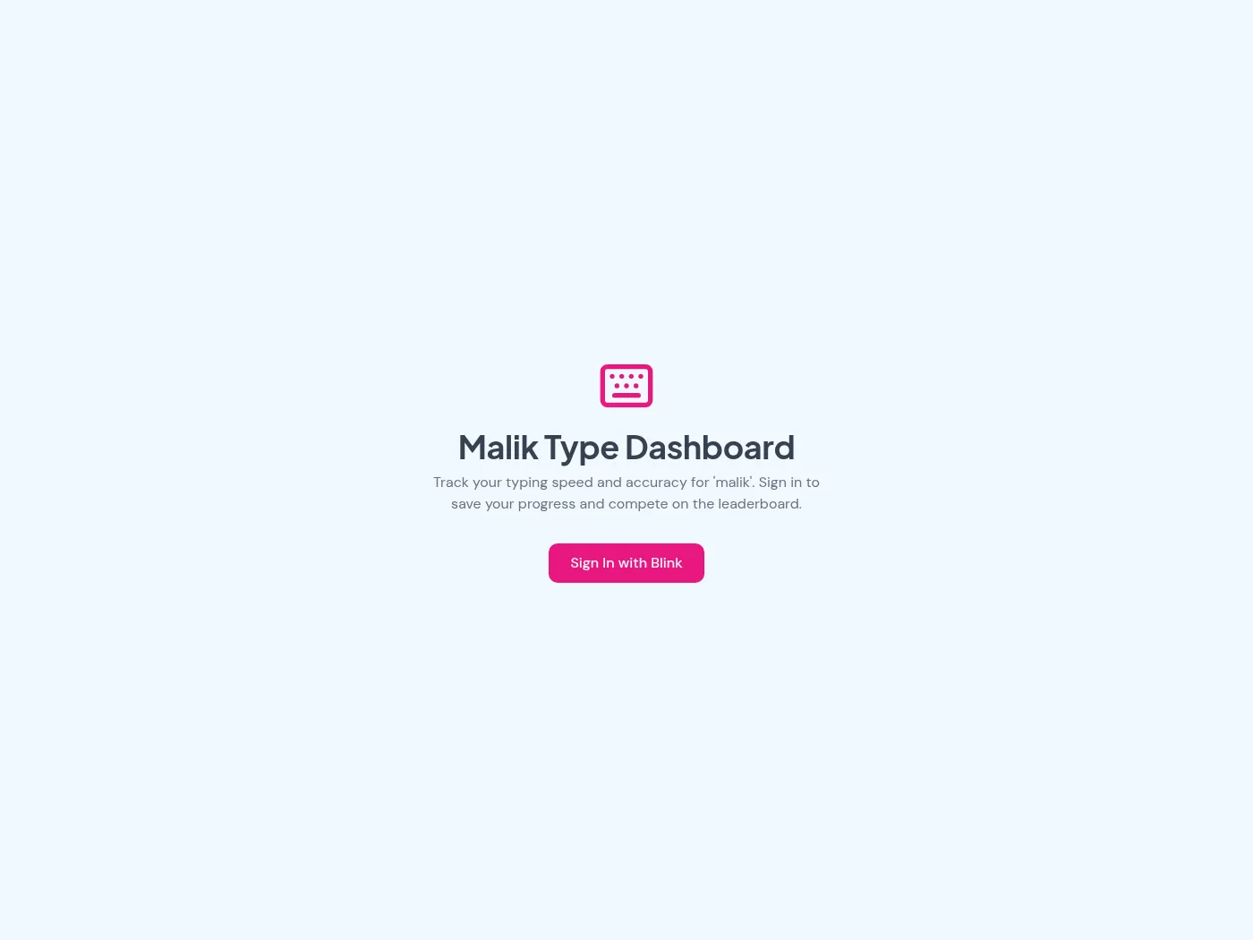 Malik Typing Dashboard