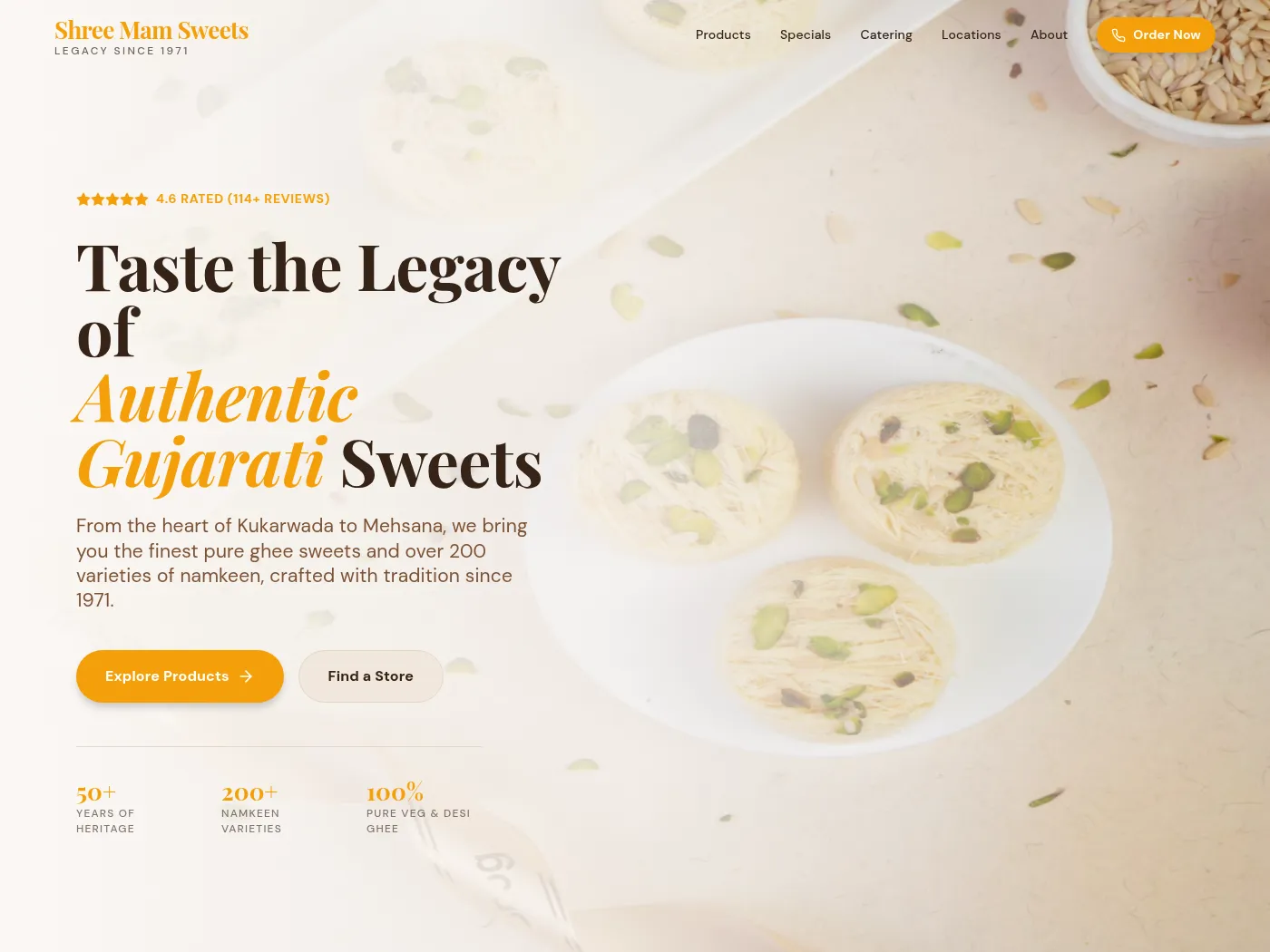 Shree Mam Sweets Website