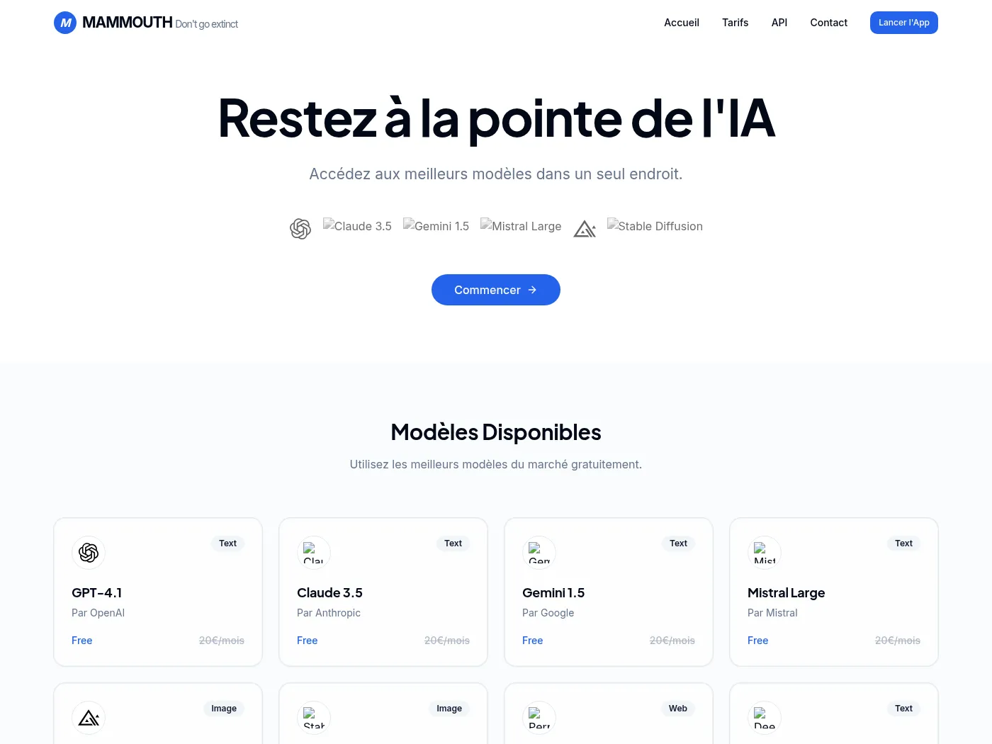 MammouthAI Free Webpage