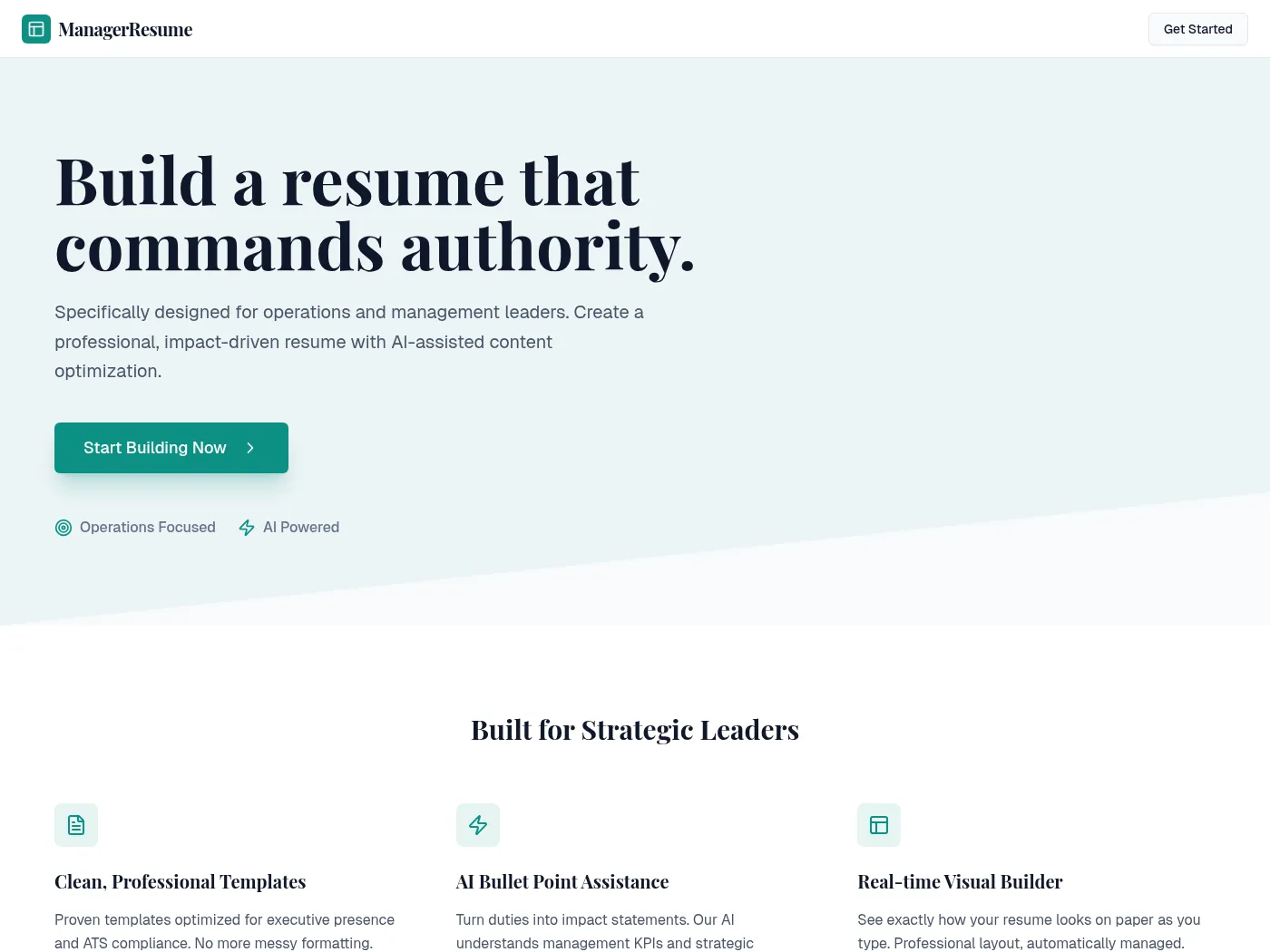 Management Resume Builder