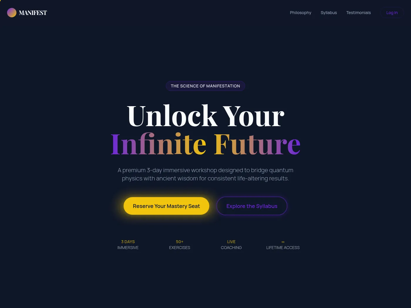 Manifestation Mastery Landing