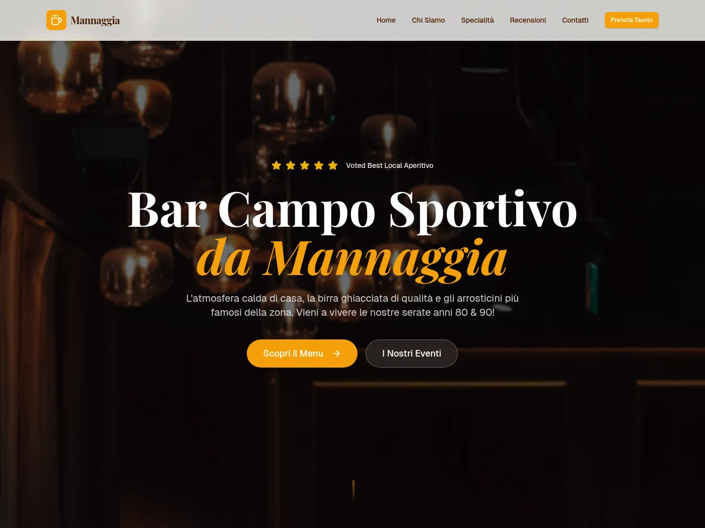 Mannaggia Bar Webpage