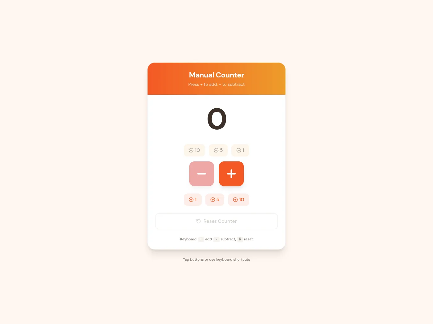 Manual Counter Widget
