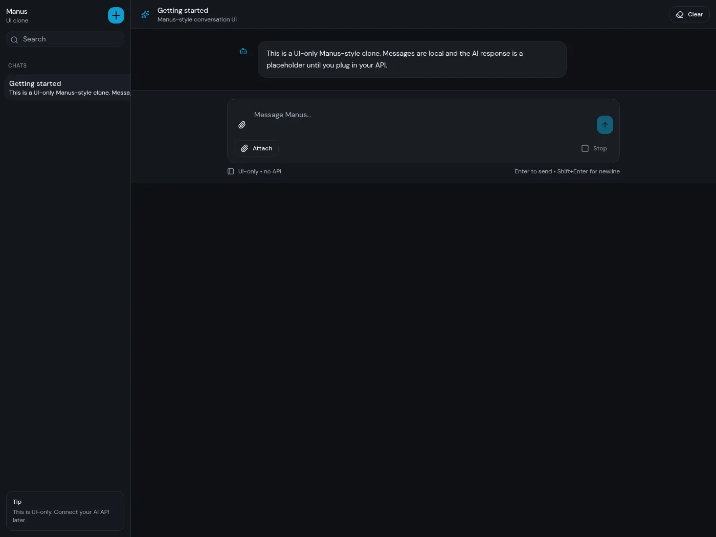 Manus AI UI Clone