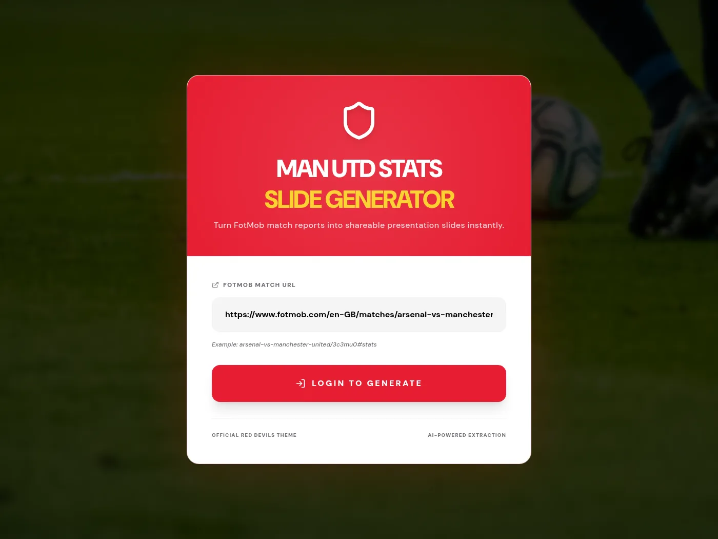 Man Utd Stats Slide