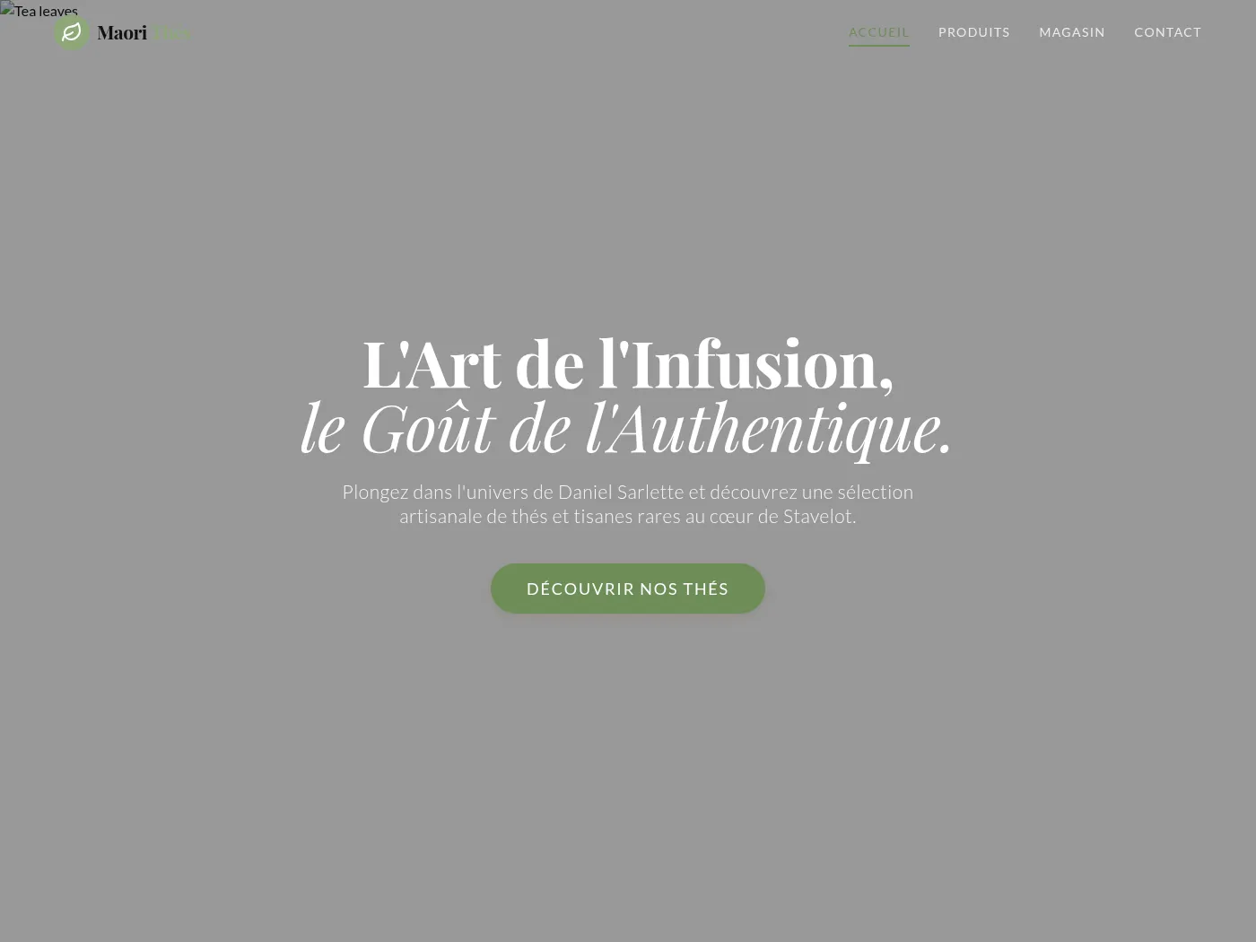 Maori Thés Boutique Site