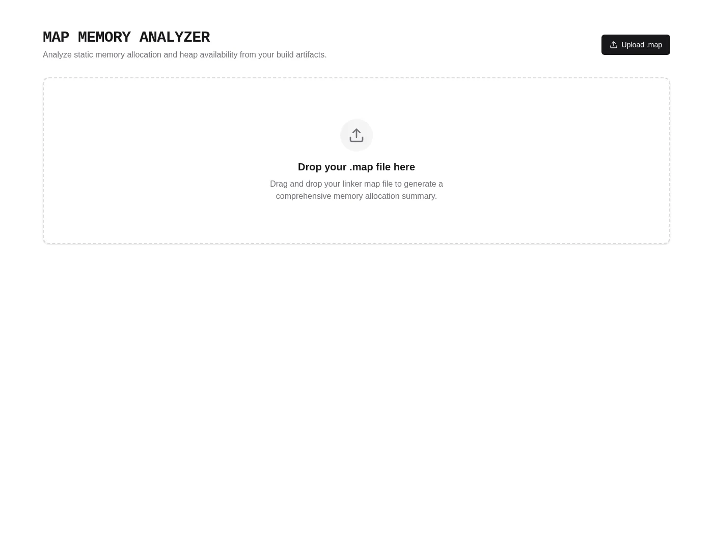 Map File Memory Analyzer