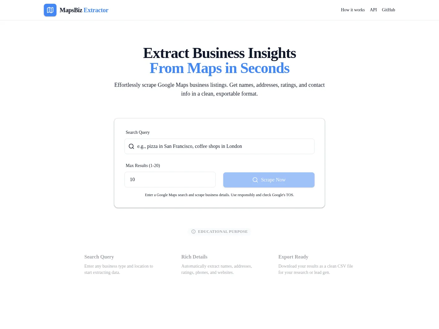 MapsBiz Extractor
