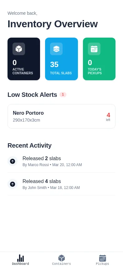 Zimbris Stone Ops App