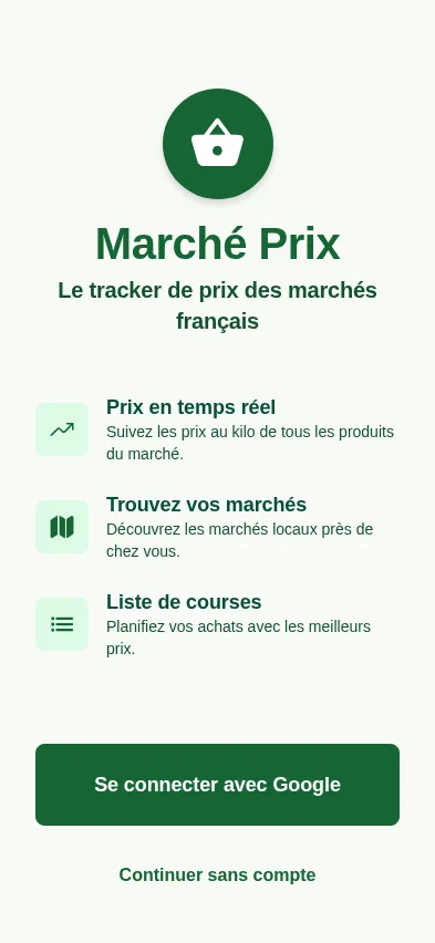 Marché Prix Tracker