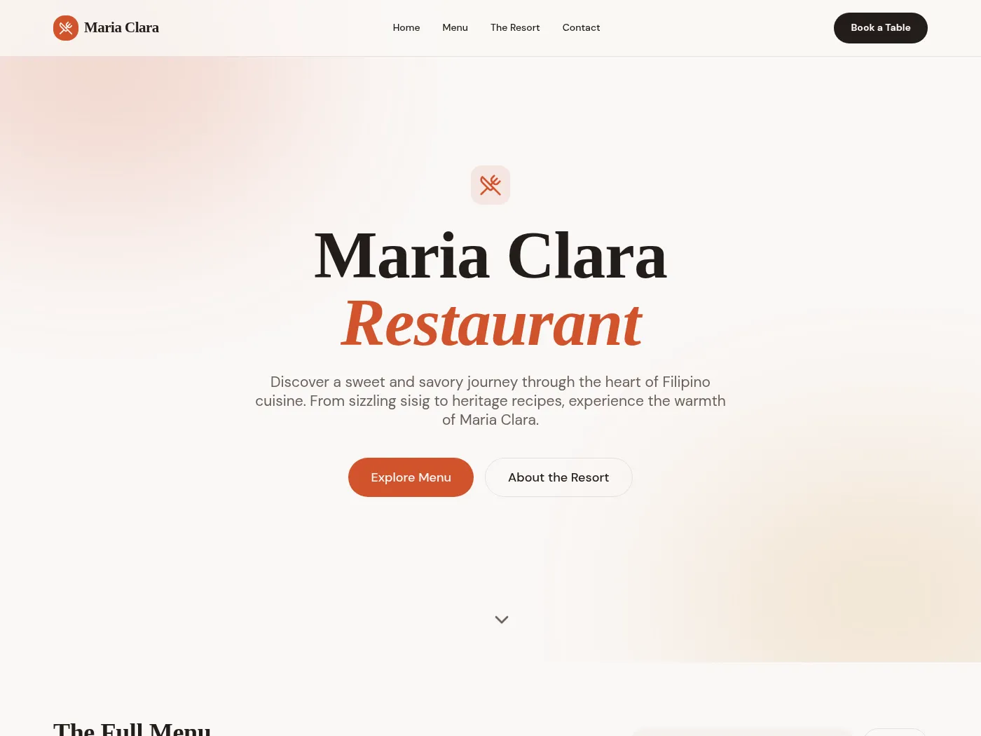 Maria Clara Menu Explorer