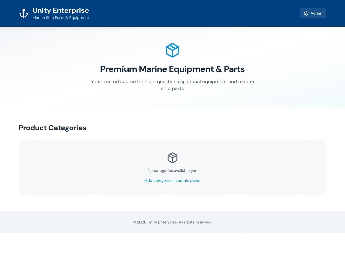 Unity Marine Parts CMS