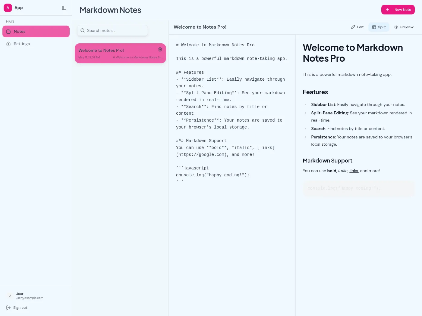 Markdown Notes Pro