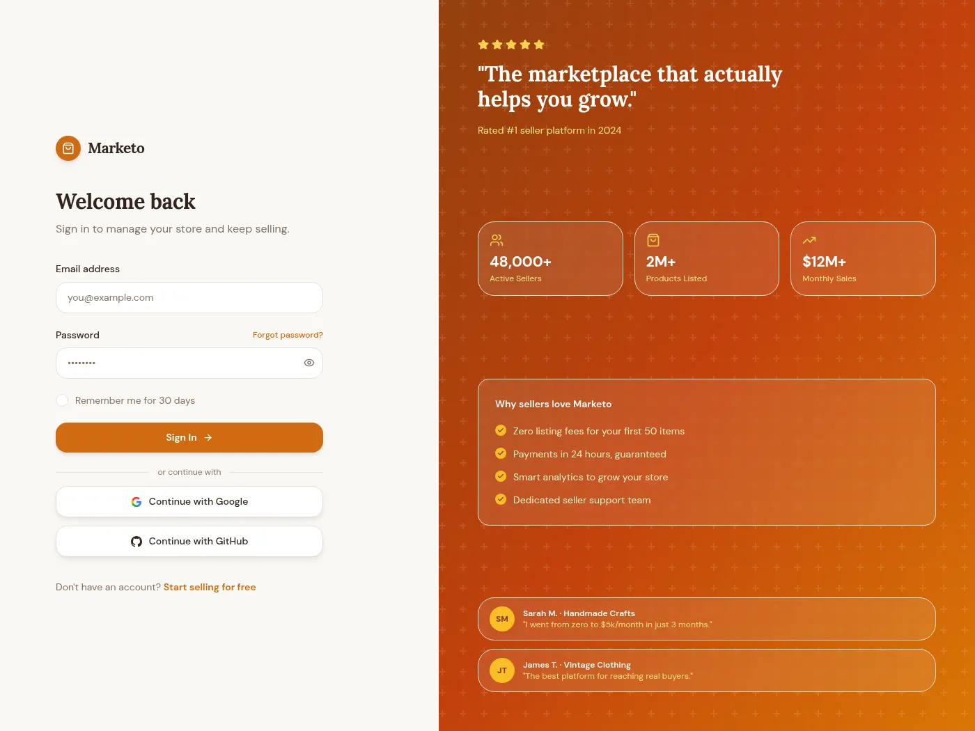Market Login Portal