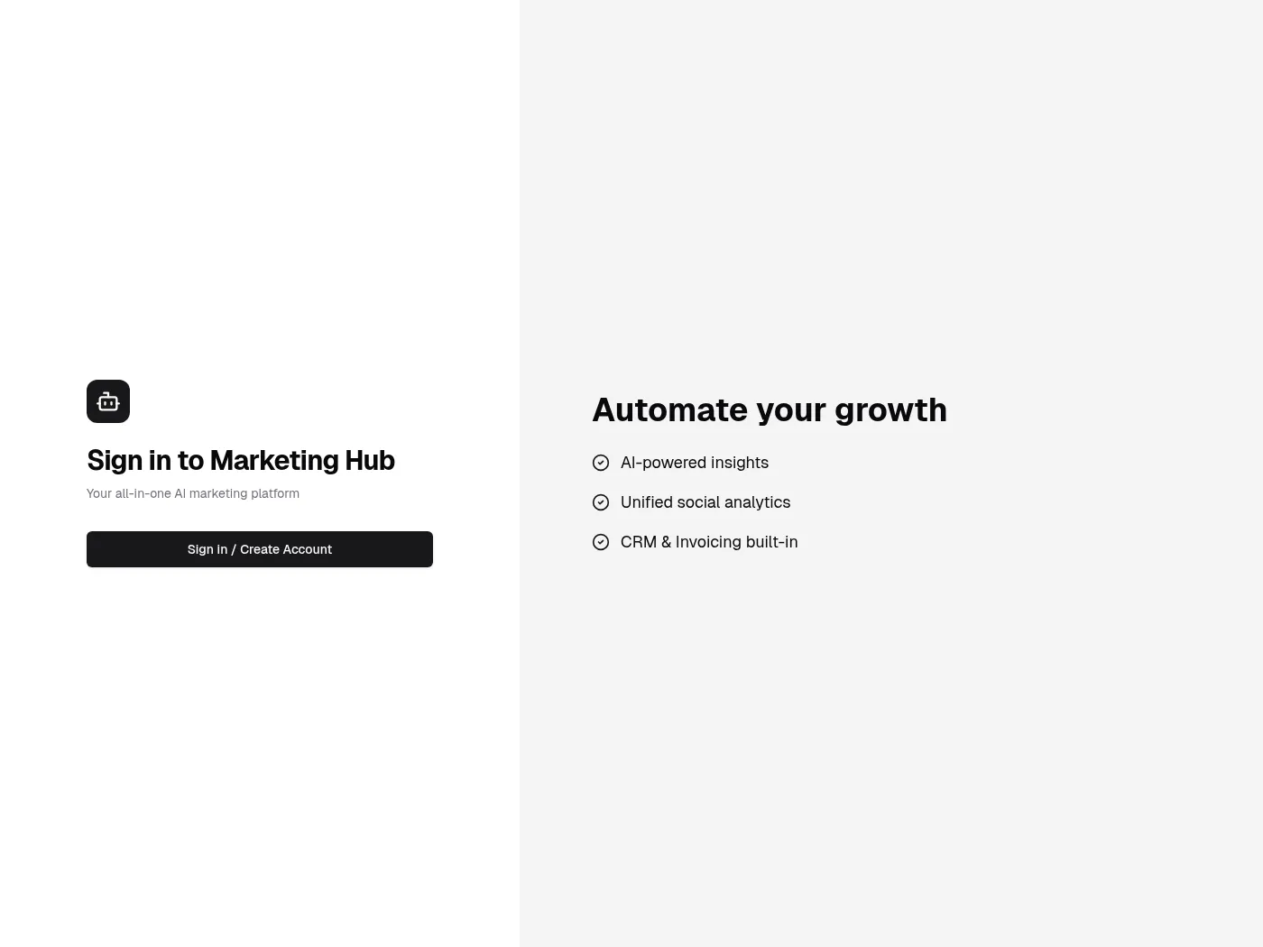 Marketing Hub AI SaaS