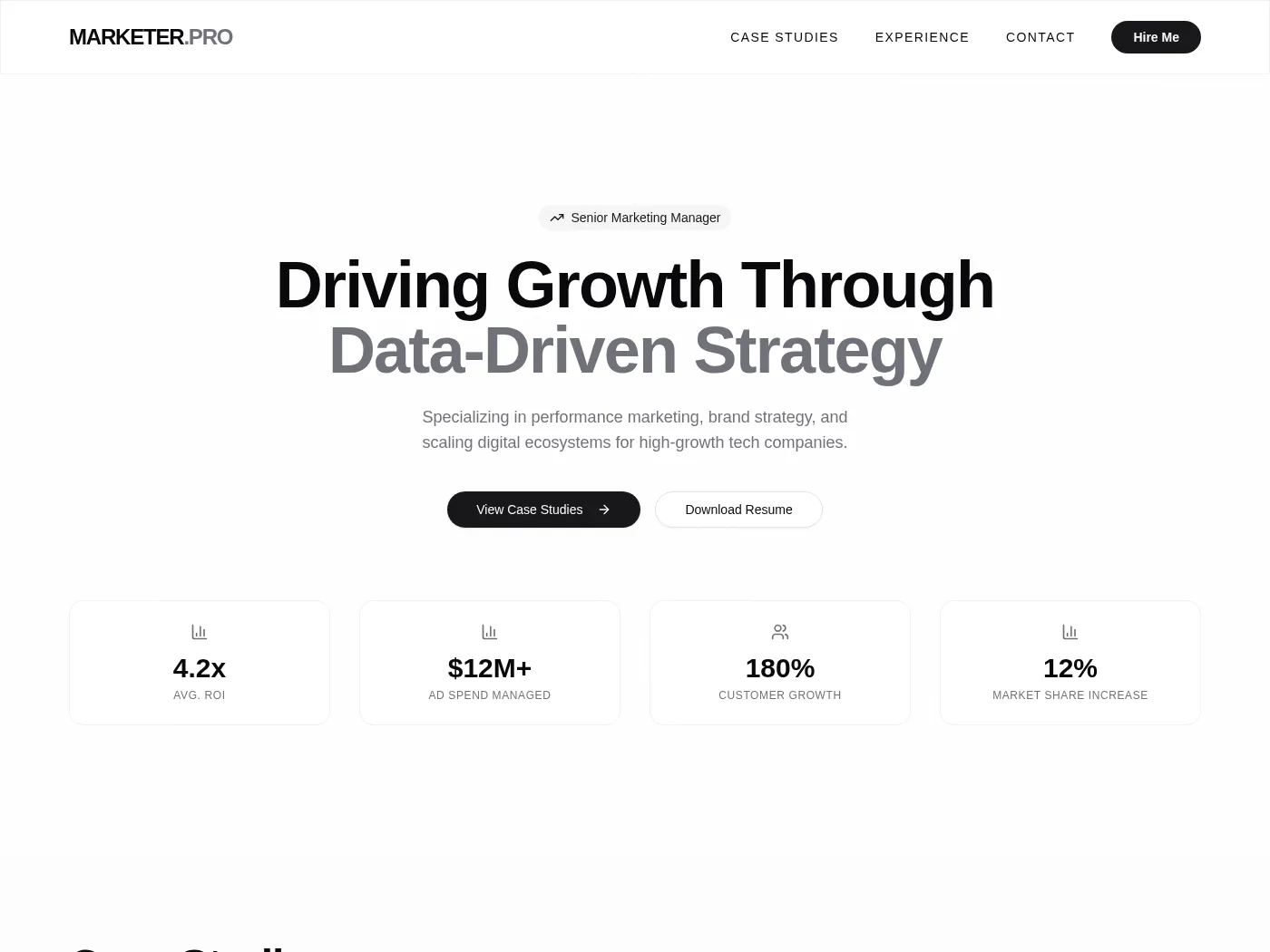 Marketer Portfolio Pro