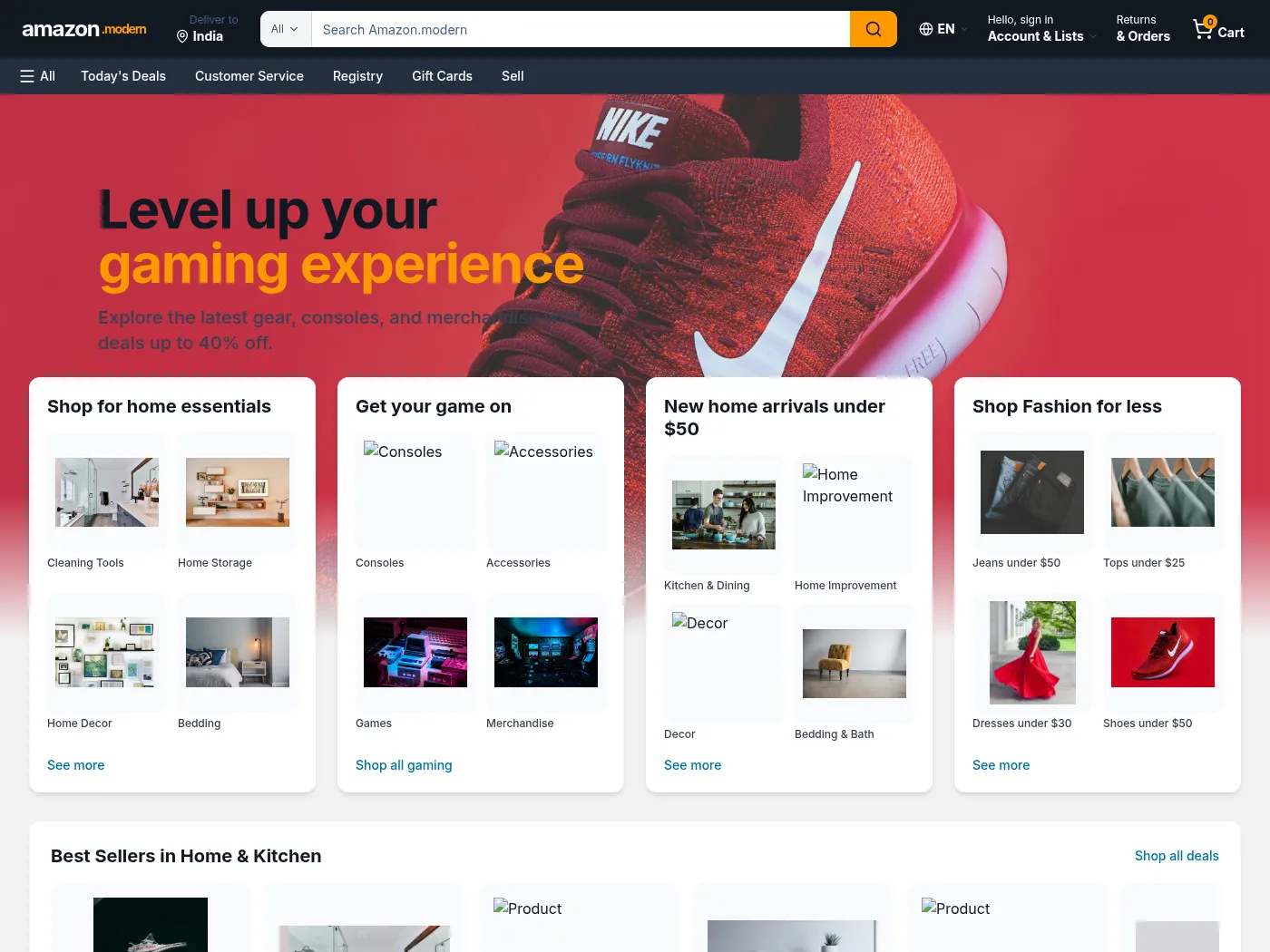 Modern Marketplace Homepage