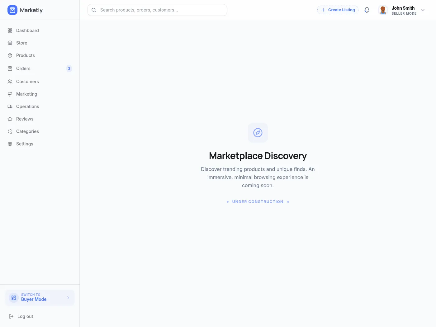 Modern Marketplace SaaS UI