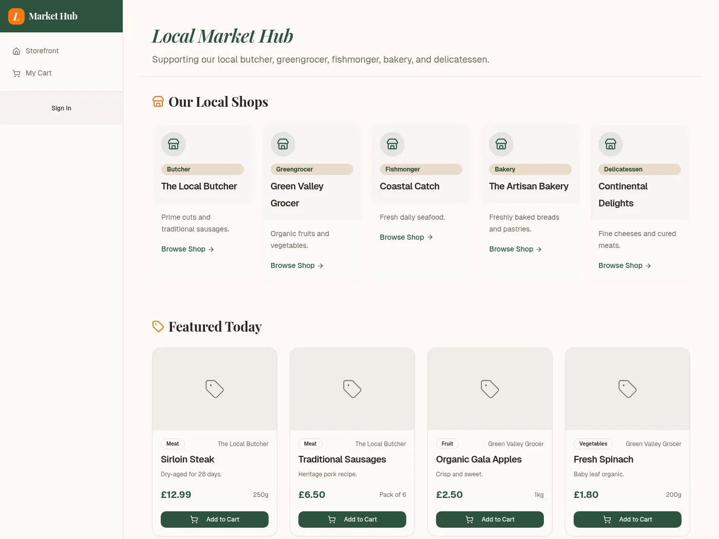 Local Market Hub