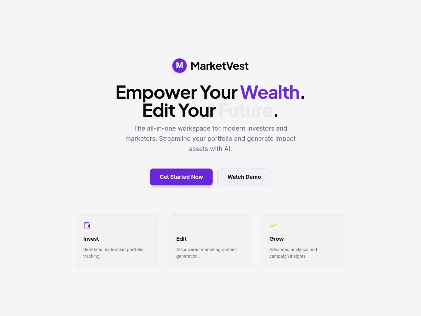 MarketVest Editor