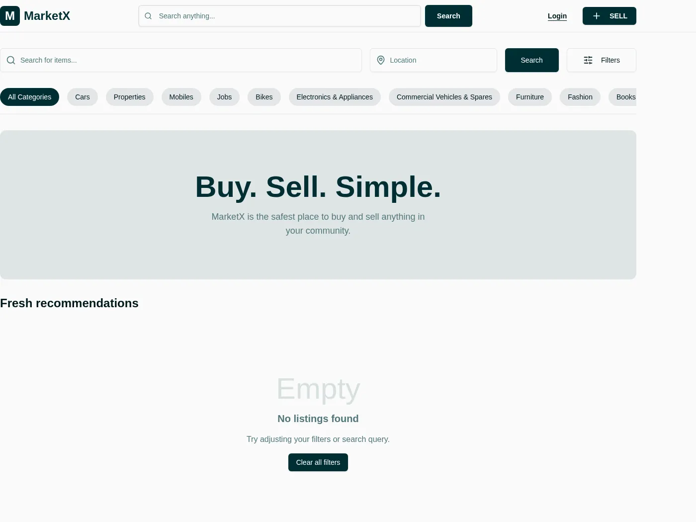 MarketX OLX Clone