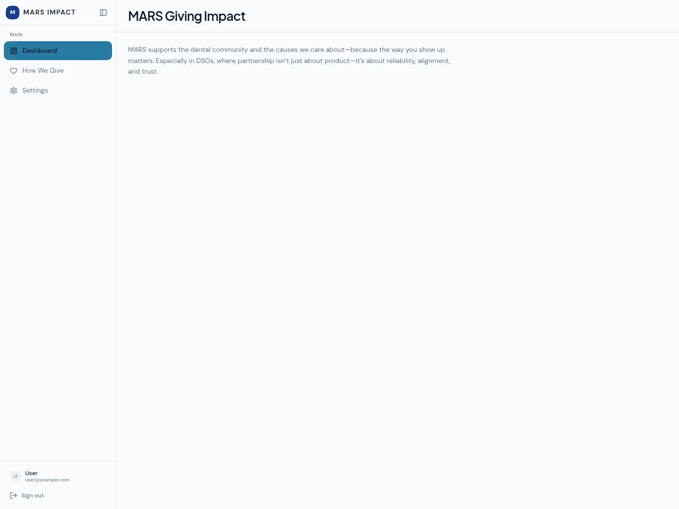 MARS Giving Impact Page