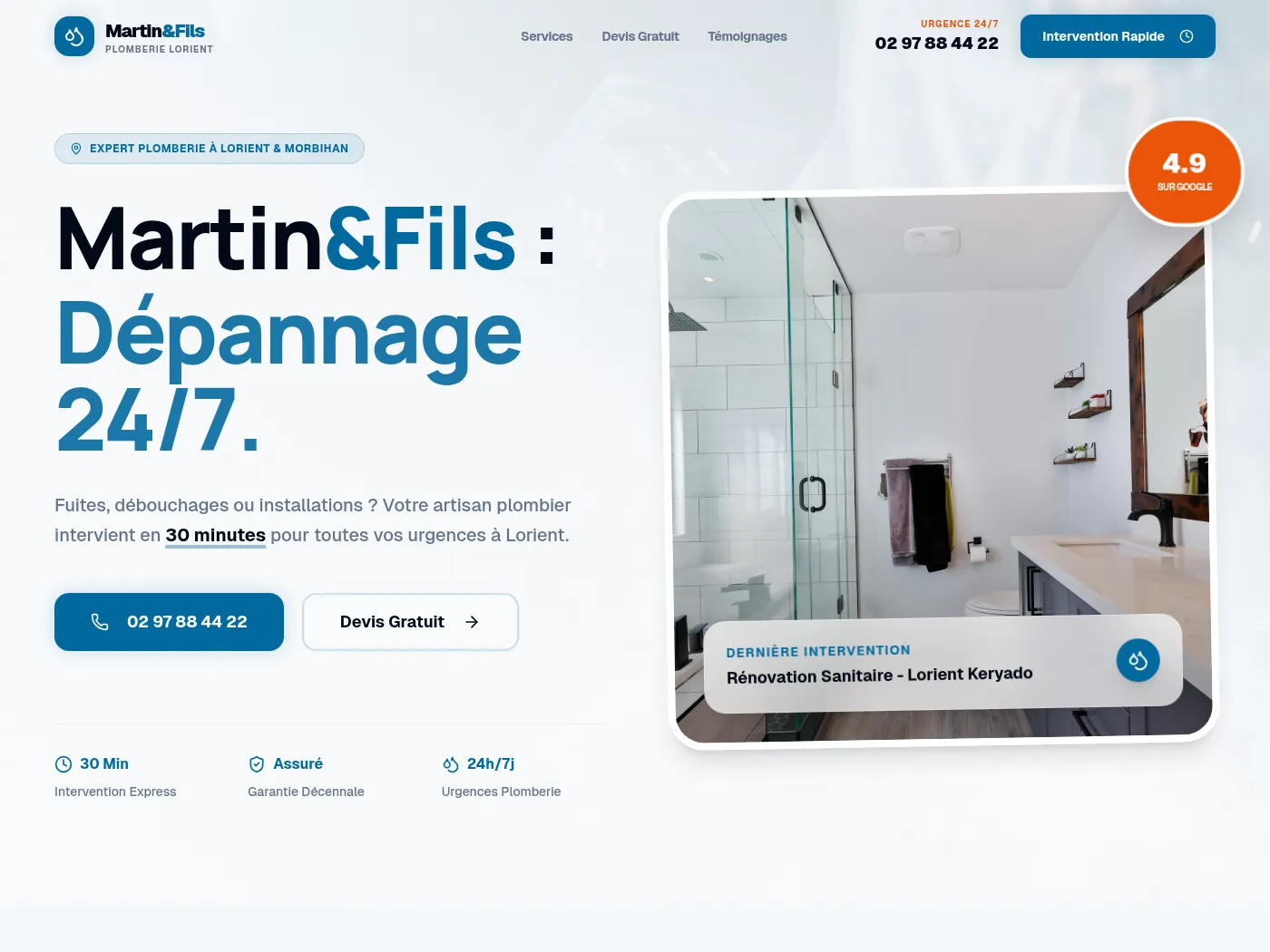 Martin&Fils Plumbing Site