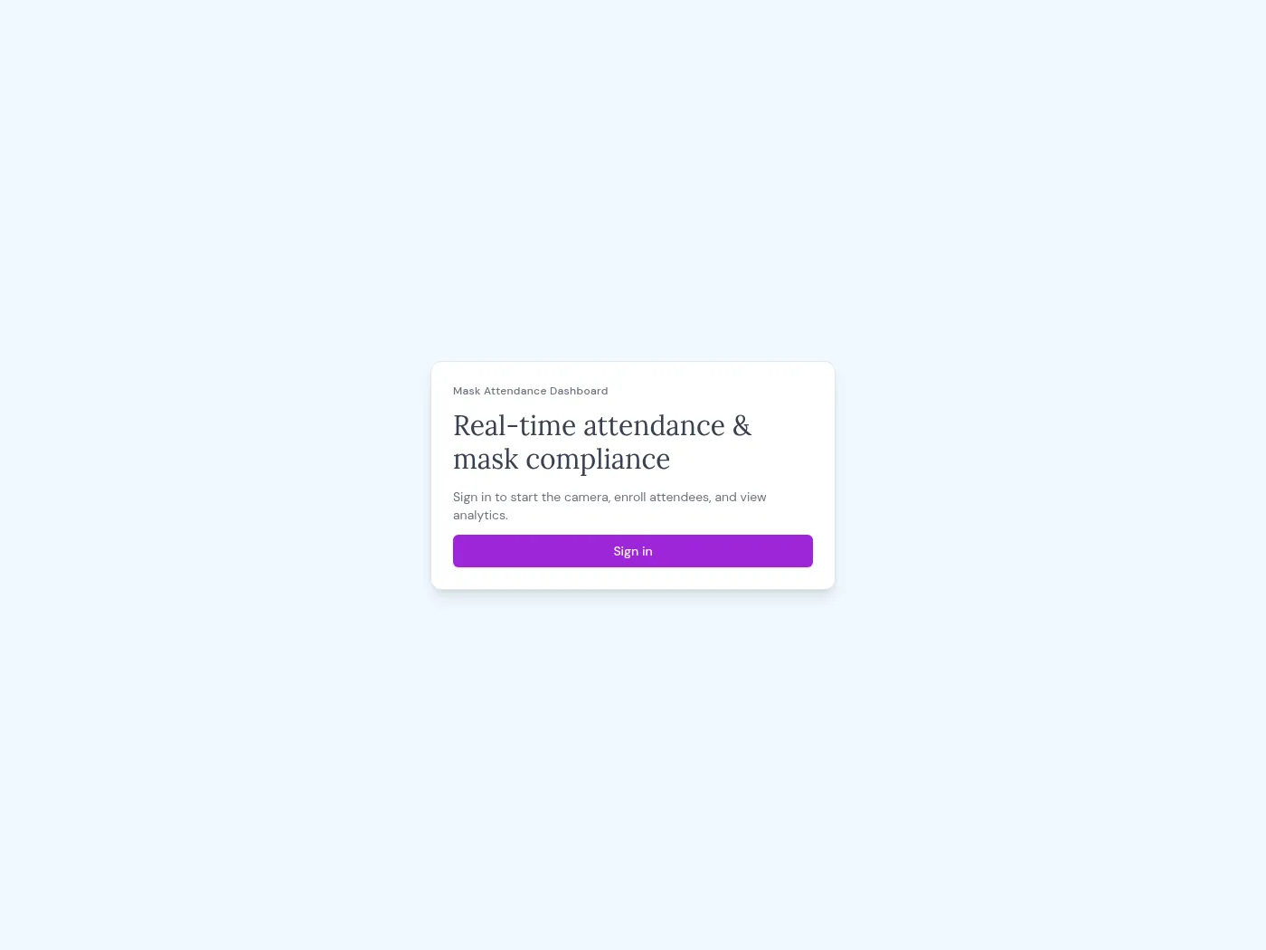 Mask Attendance Dashboard