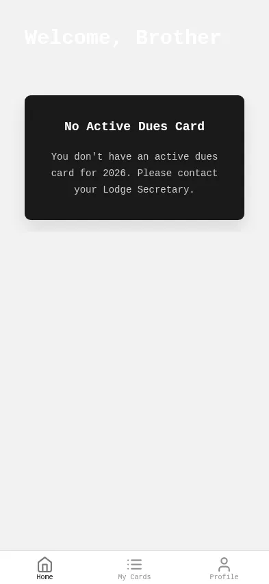 Masonic Dues Card App