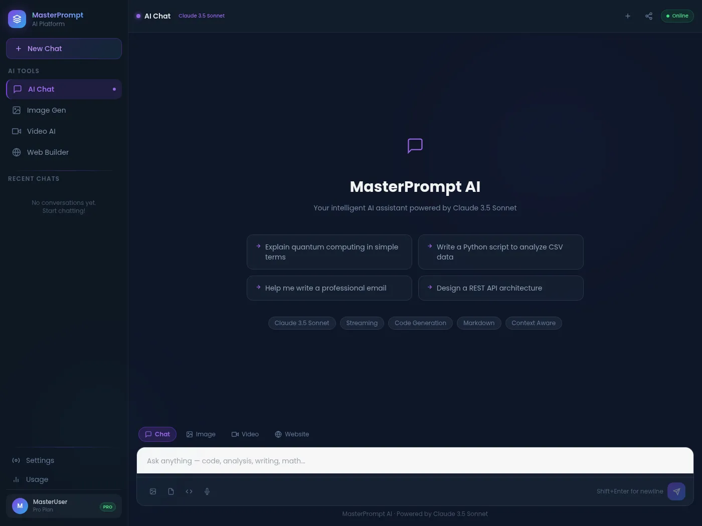 MasterPrompt AI Platform