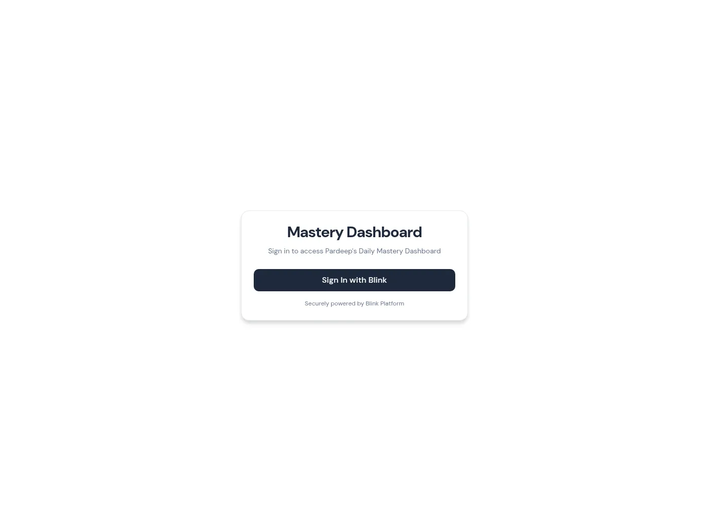 Daily Mastery Dashboard