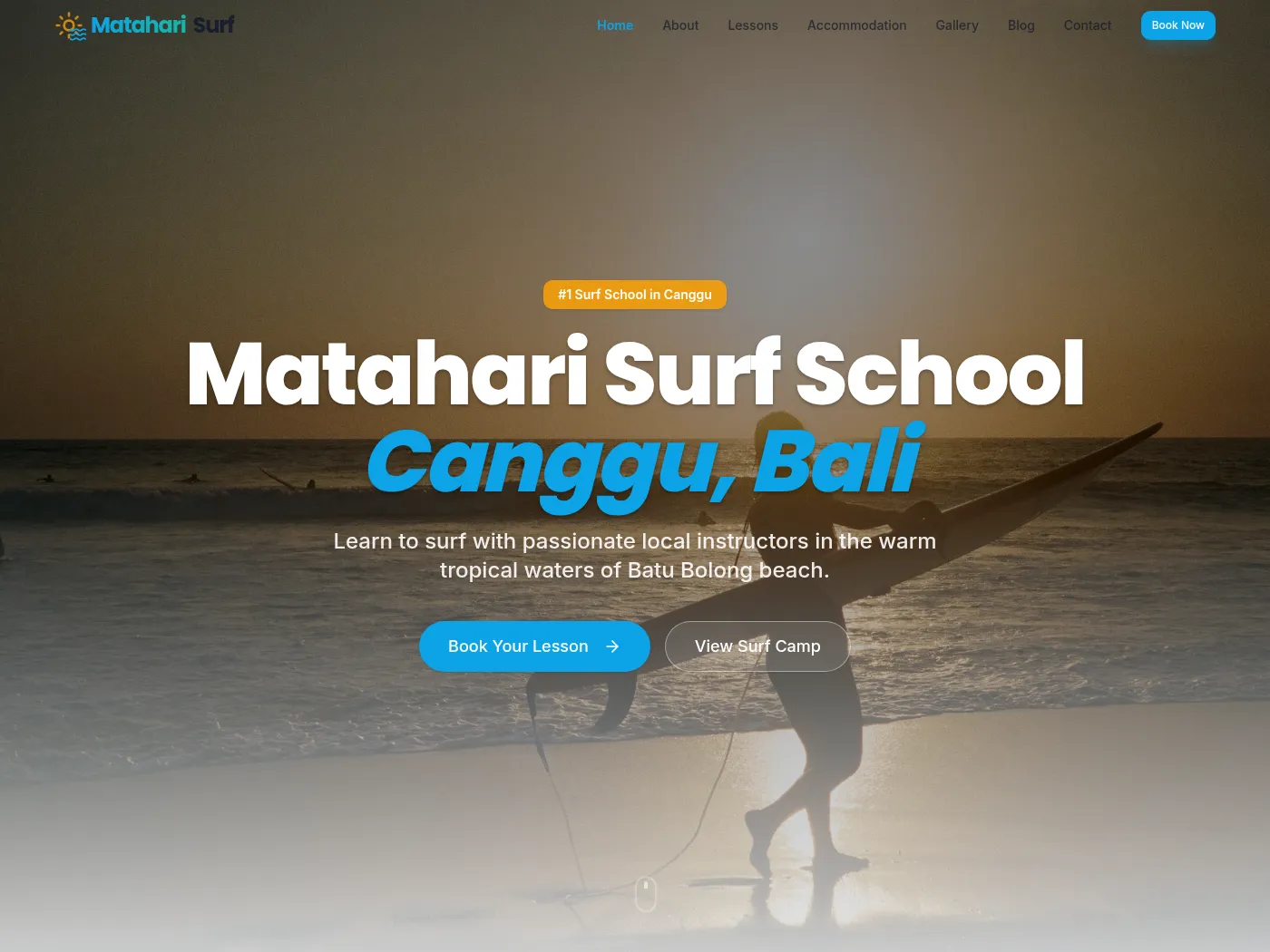 Matahari Surf School Redesign