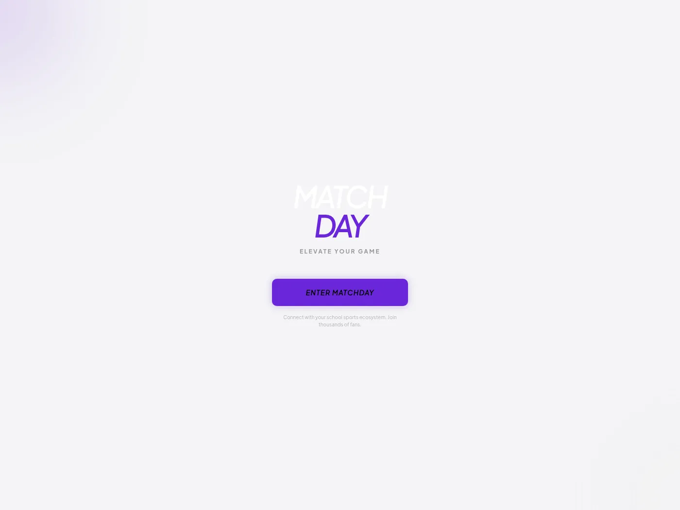 MatchDay Sports Platform