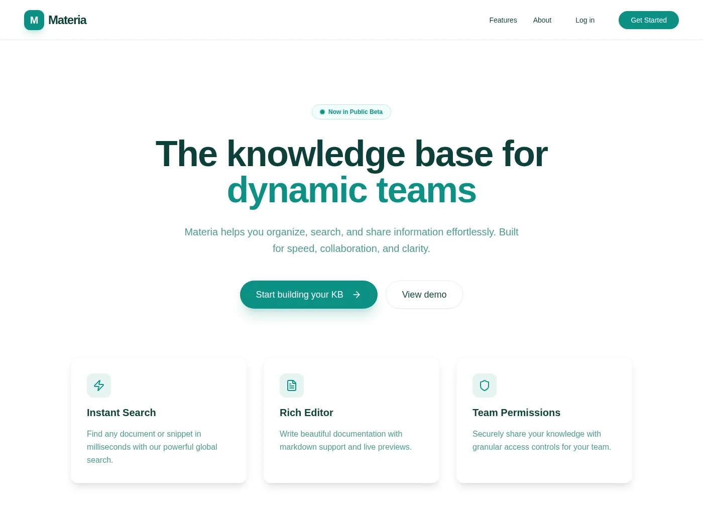 Materia Knowledge Base