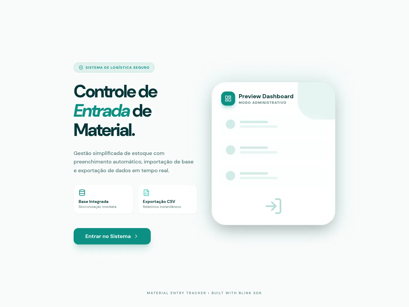 Material Entry Tracker