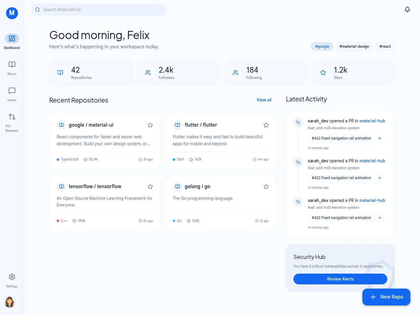 MaterialHub UI Redesign