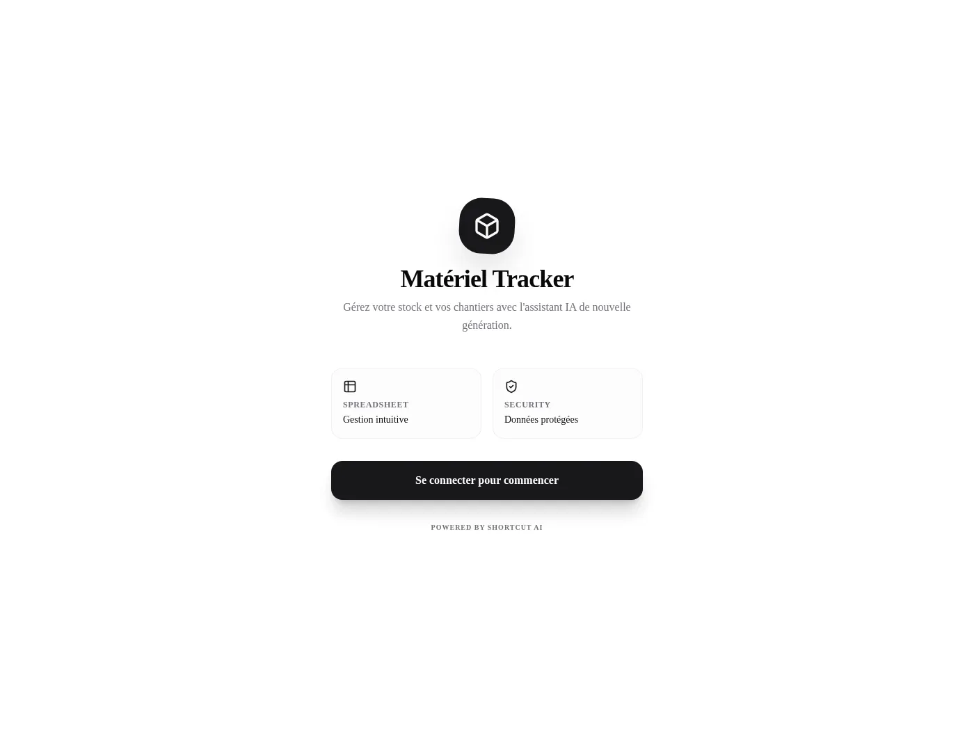 Matériel Tracker Dashboard