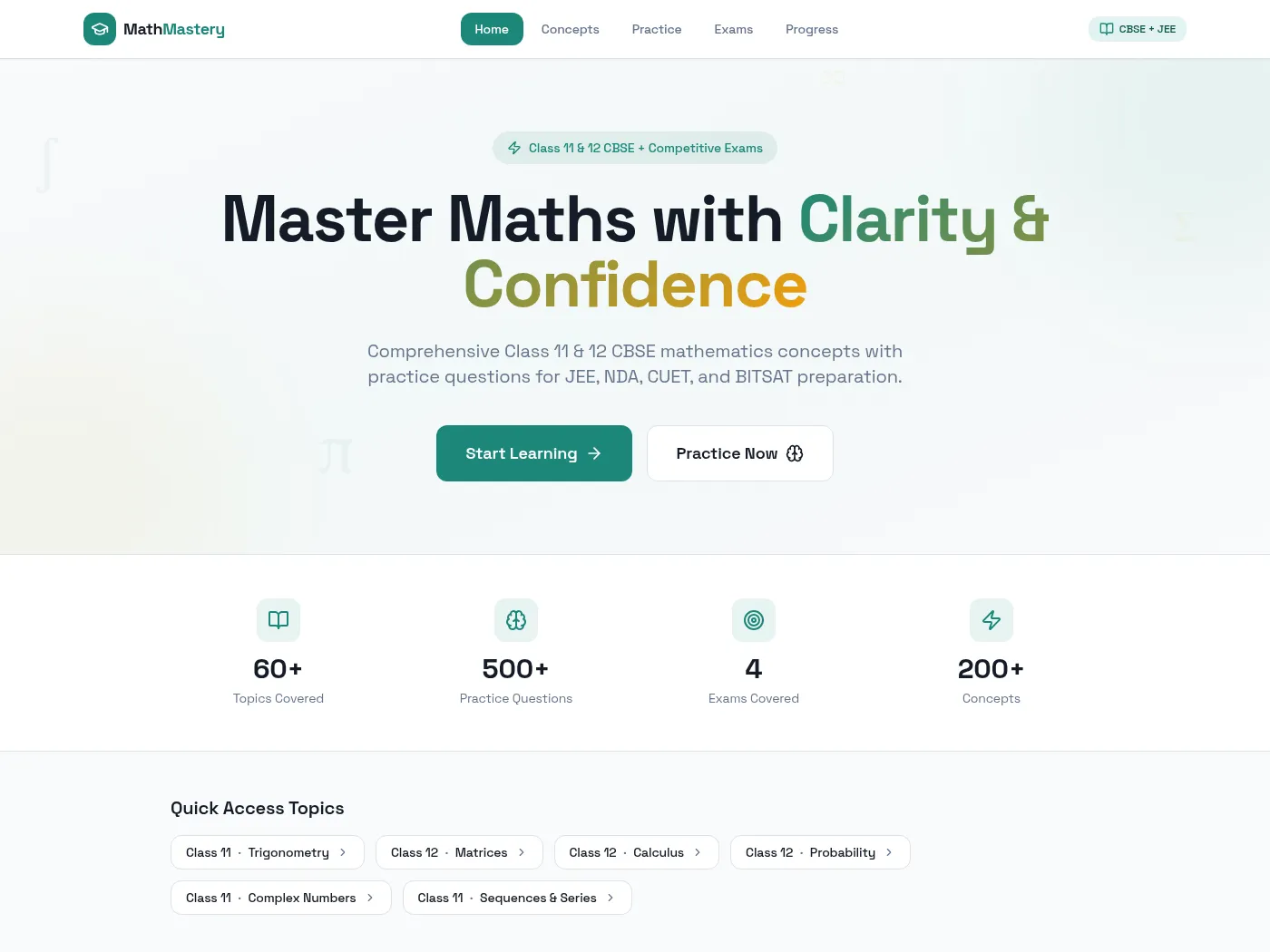 Math Mastery Hub
