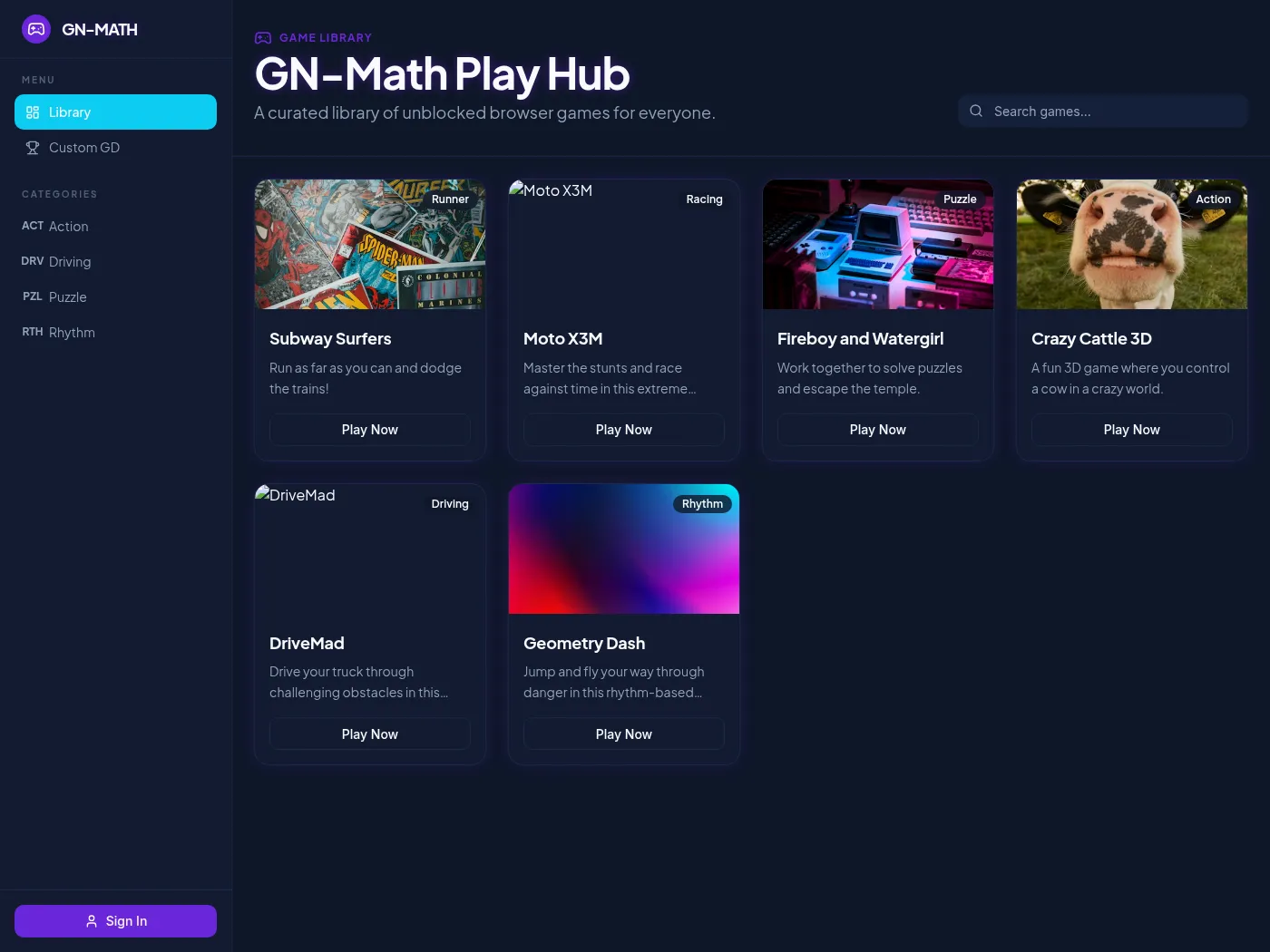 GN-Math Play Hub