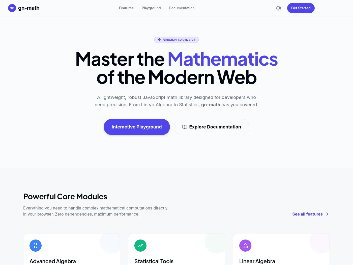 Math Library Web Demo