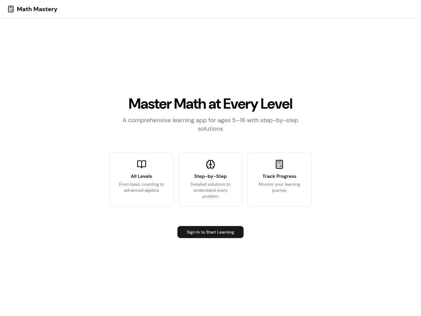 Math Mastery App
