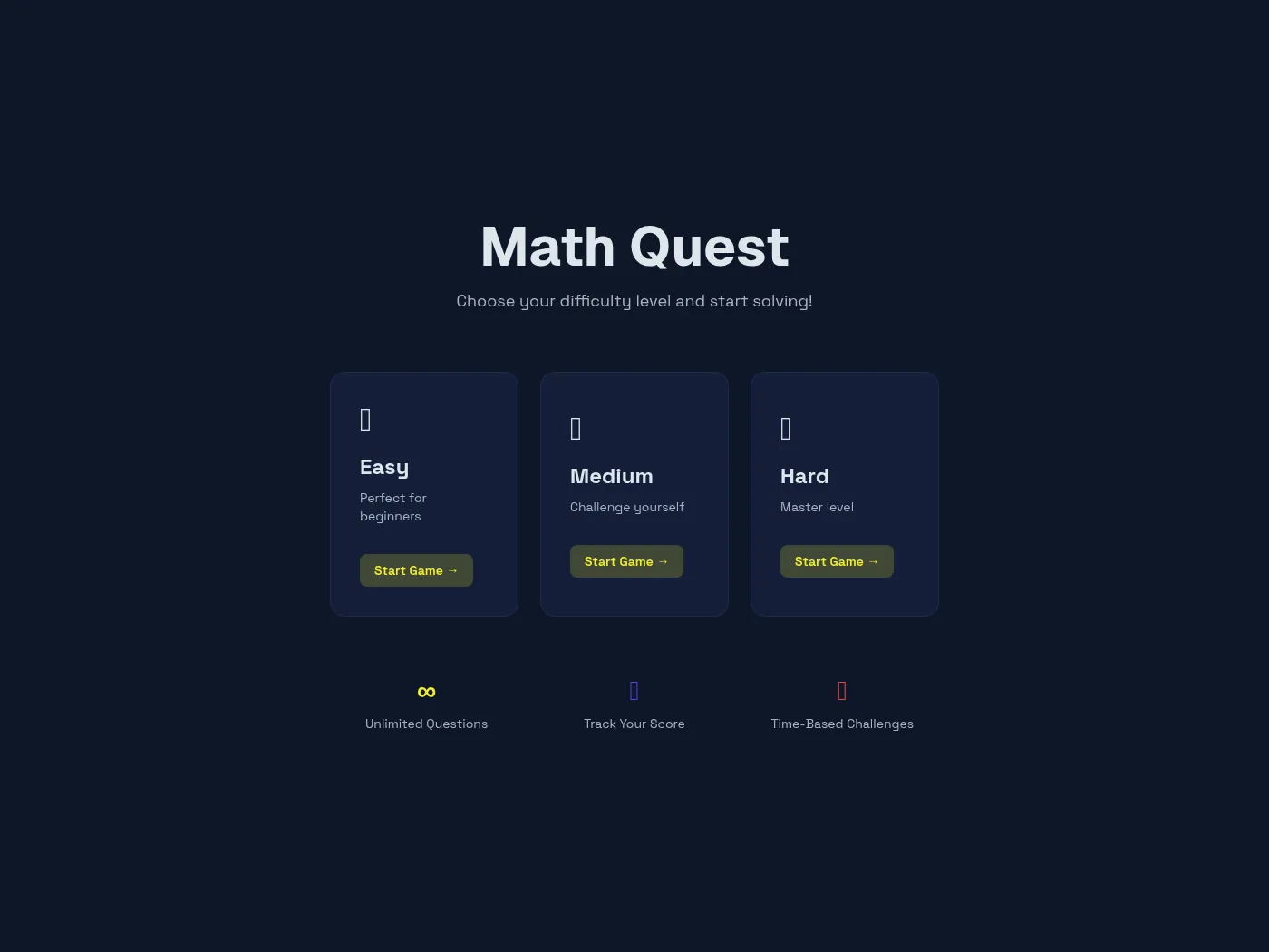 Math Quest Game