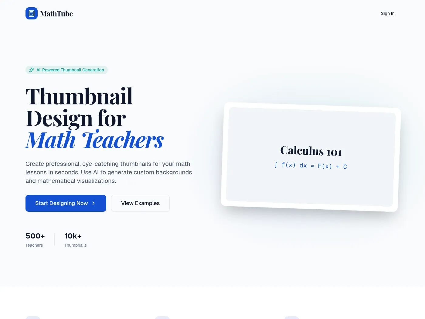 MathTube Thumbnail Maker