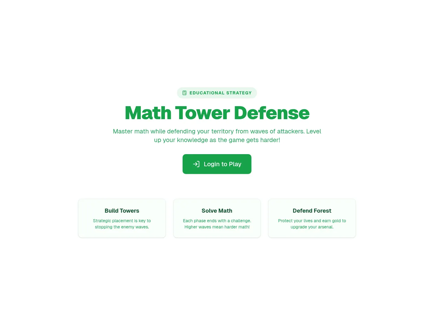 Math Tower Defense